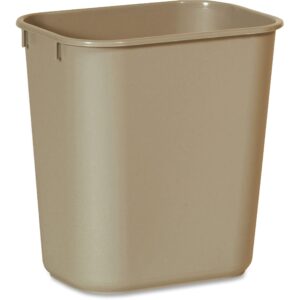 rubbermaid commercial standard series wastebasket, 12.3"x8.3"x11.4", beige