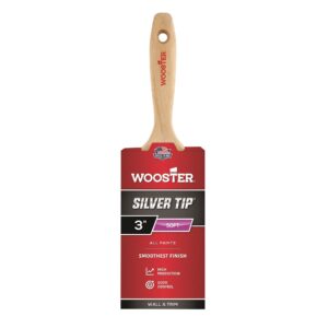 wooster brush 5222-3 paintbrush, 3 inch,silver,white