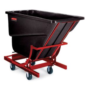 rubbermaid commercial self-dumping hopper, 1 cubic yard, black, fg105943bla