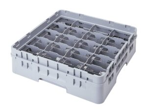 cambro 20c414151 20 compartment full size cup camrack 4 1/4" soft gray case of 5