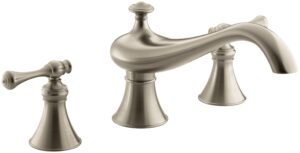 kohler k-t16119-4a-bv revival deck-mount high-flow bath faucet trim, vibrant brushed bronze