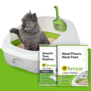 purina tidy cats litter box system, breeze system starter kit litter box, litter pellets & pads