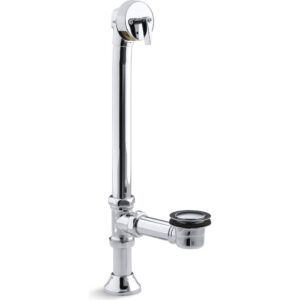 kohler k-7178-cp 1-1/2" decorative bathtub drain w/adj trip lever pop-up chrome