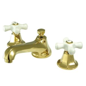 nuvo elements of design new york 2-handle 8" to 16" widespread lavatory faucet pop-up, 5-1/2", polished brass