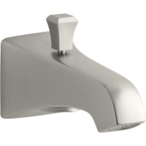 kohler k-496-v-bn 6" wall mount deco pull-up diverter bathtub spoutnickel