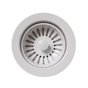 3.5" basket strainer for 3.5" kitchen sinks finish: white