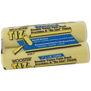 wooster brush r730-7 tiz foam roller cover, 1/8-inch nap, 2-pack, 7-inch