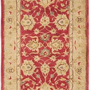 SAFAVIEH Anatolia Collection Accent Rug - 2' x 3', Red & Ivory, Handmade Traditional Oriental Wool, Ideal for High Traffic Areas in Entryway, Living Room, Bedroom (AN522A)