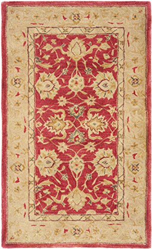 SAFAVIEH Anatolia Collection Accent Rug - 2' x 3', Red & Ivory, Handmade Traditional Oriental Wool, Ideal for High Traffic Areas in Entryway, Living Room, Bedroom (AN522A)