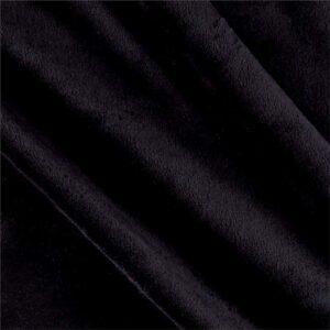 shannon minky solid cuddle 3 black, fabric by the yard