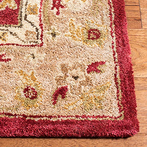 SAFAVIEH Anatolia Collection Accent Rug - 2' x 3', Red & Ivory, Handmade Traditional Oriental Wool, Ideal for High Traffic Areas in Entryway, Living Room, Bedroom (AN522A)