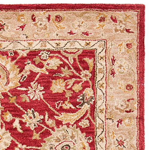 SAFAVIEH Anatolia Collection Accent Rug - 2' x 3', Red & Ivory, Handmade Traditional Oriental Wool, Ideal for High Traffic Areas in Entryway, Living Room, Bedroom (AN522A)