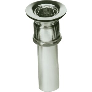 elkay lk36 2" drain fitting with nickel plated brass body and deep stainless steel strainer basket