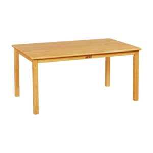 ecr4kids 30in x 48in rectangular hardwood table with 22in legs, kids furniture, honey