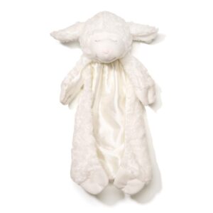 gund baby winky lamb huggybuddy stuffed animal with built-in baby blanket, white, 15”