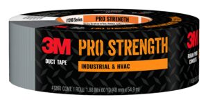 3m pro strength duct tape, 1.88 in x 60 yds, professional-grade multi-purpose tape, powerful adhesive, long-lasting bond, ideal for industrial & hvac use, excellent strength for durability (1260-a)