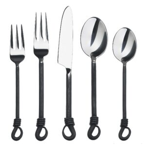 gourmet settings twist and shout 20-piece stainless steel flatware set, service for 4