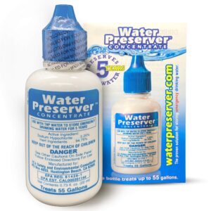 55 gallon water preserver concentrate 5 year emergency disaster preparedness, survival kits, emergency water storage, earthquake, hurricane, safety