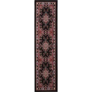 Home Dynamix Premium Sakarya Traditional Medallion Border Area Rug, Black, 1'9"x7'2" Runner