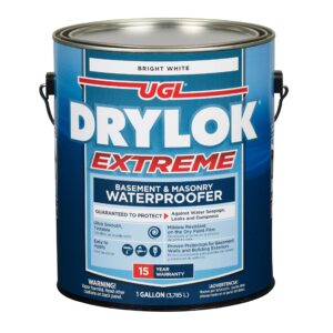 drylok drylok-28613 28613 extreme latex masonry waterproofer interior/exterior smooth finish, white, 1 gallon (pack of 1), 128 fl oz