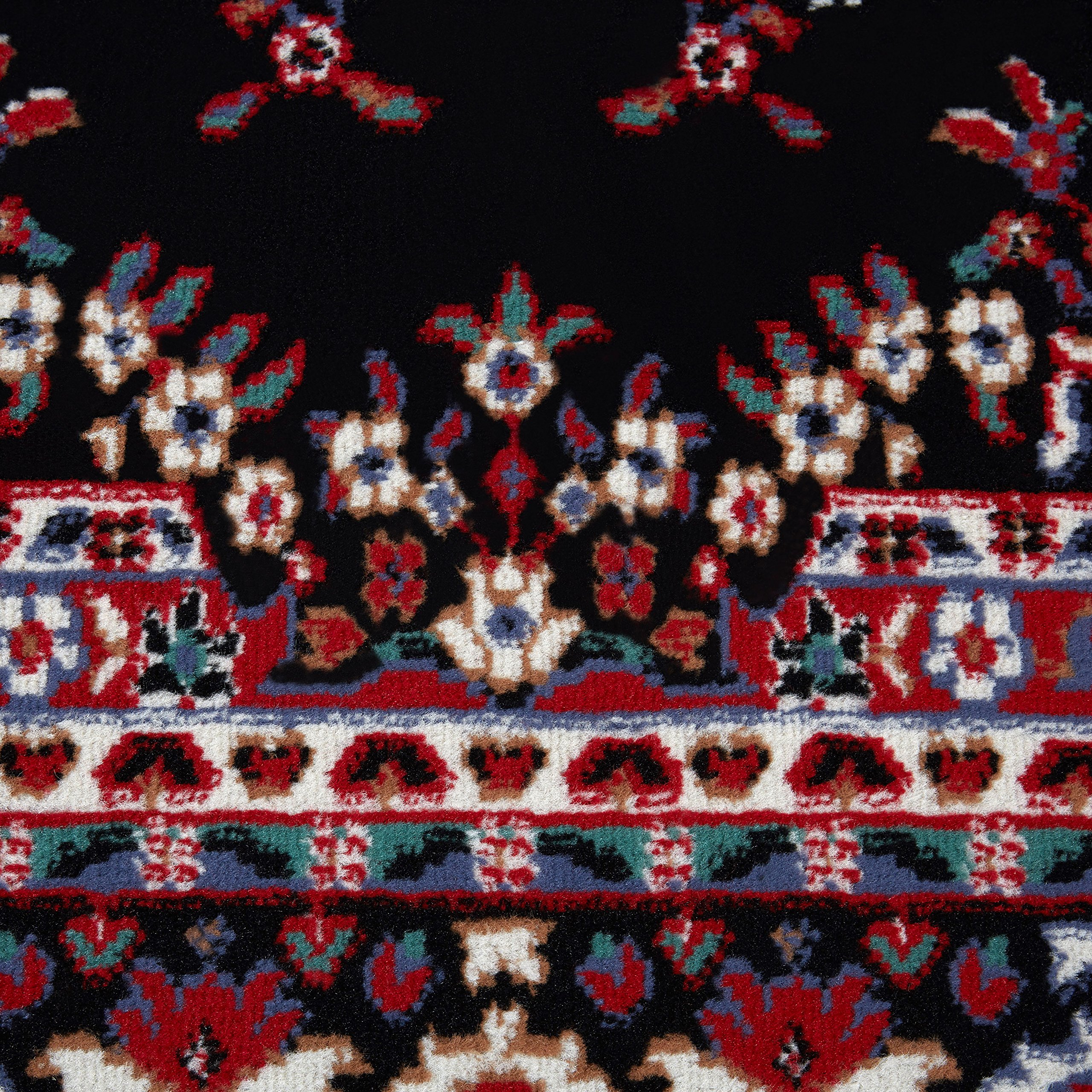 Home Dynamix Premium Sakarya Traditional Medallion Border Area Rug, Black, 1'9"x7'2" Runner