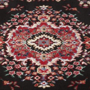 Home Dynamix Premium Sakarya Traditional Medallion Border Area Rug, Black, 1'9"x7'2" Runner