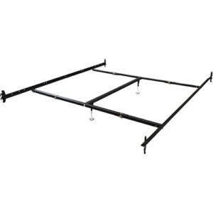 hollywood bed frames hook in bed rail with center support/crossarms/2 legs/adjustable glides, 82-inch, queen/eastern king