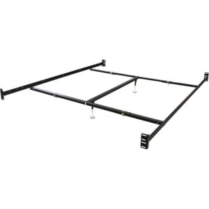 hollywood bed frames bolt on bed rail with center support/crossarms/2 legs/adjustable glides, 82-inch, queen/eastern king