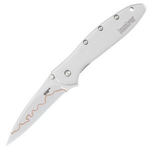 kershaw leek composite blade folding pocketknife, 3" d2 steel and 14c28n stainless steel blade, assisted opening folding edc