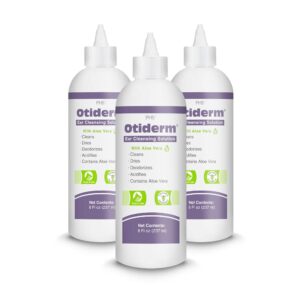 otiderm ear cleansing solution for dogs and cats - deodorize and gently clean - anti-irritant formula with neutral ph and aloe vera - healthy ears - 8 fl oz, 3-pack