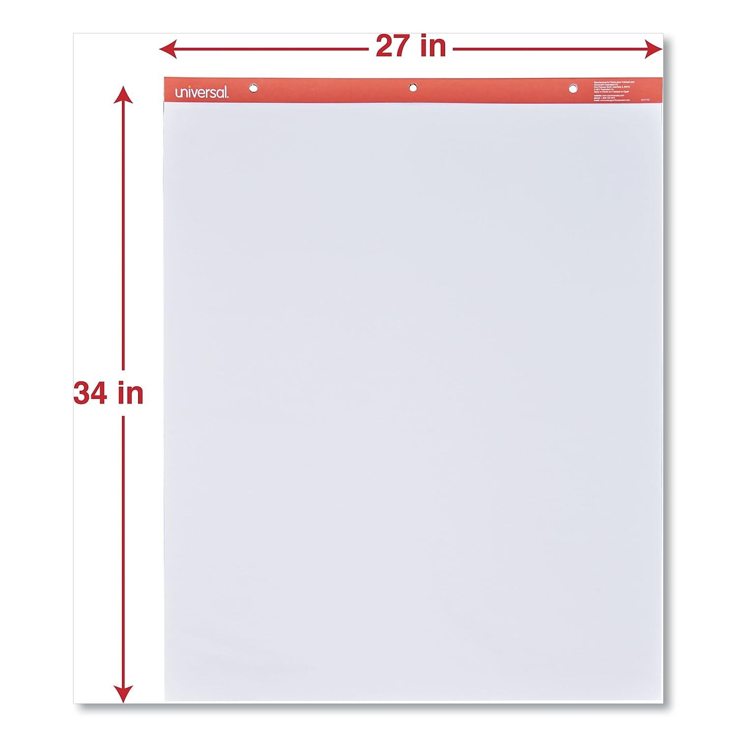 Universal UNV35600 27 in. x 34 in. Unruled Easel Pads/Flip Charts - White (50 Sheets, 2/Carton)