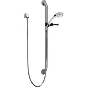 delta faucet rpw336hdf single function hand shower with grab bar and elbow