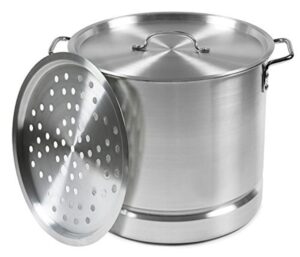 imusa usa aluminum tamale and steamer pot 32-quart, silver