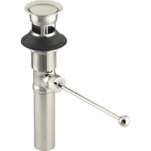 kohler k-7114-a-sn premier pop-up drain, exposed, with overflow, vibrant polished nickel