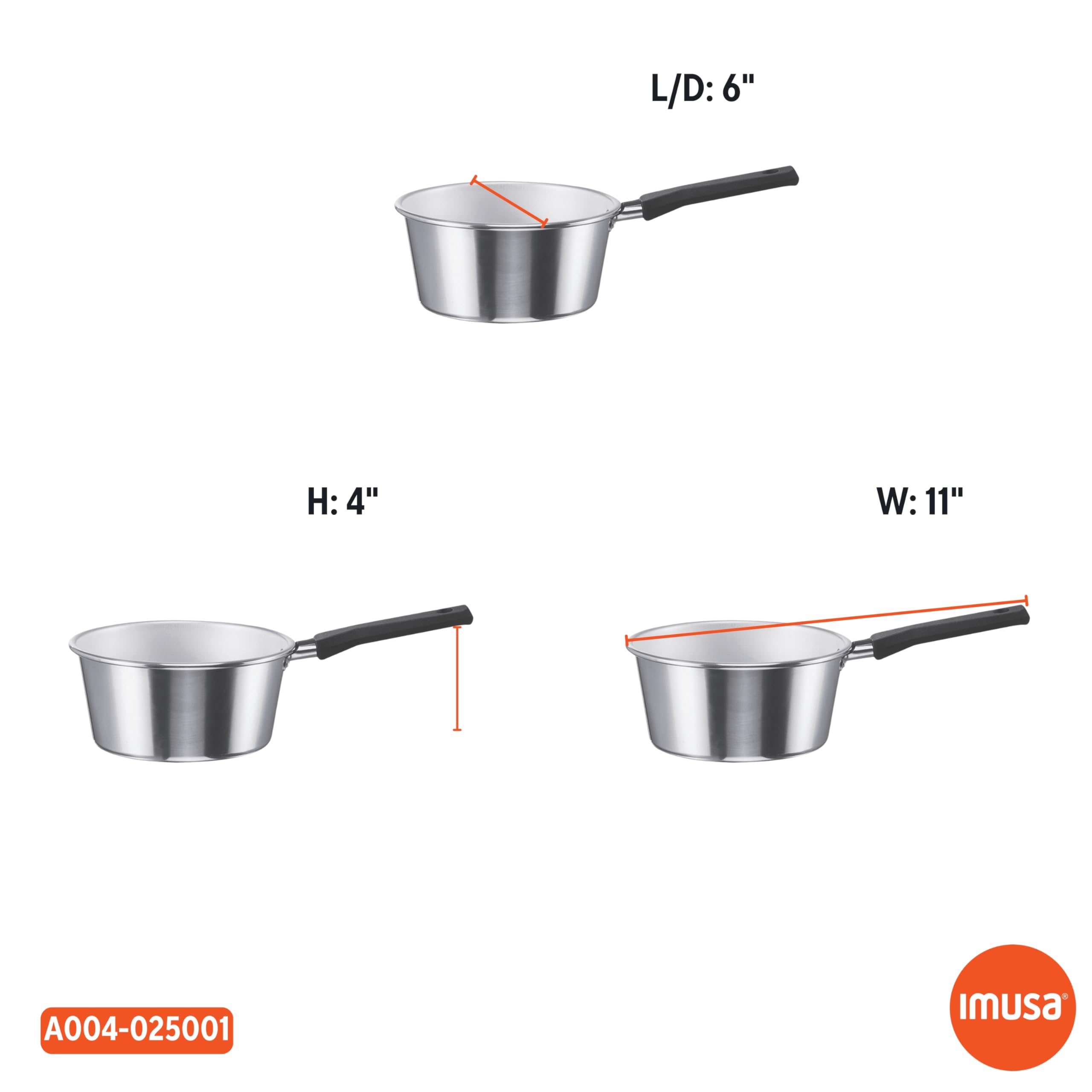 Imusa Sauce Pan, 1 Quart, Silver