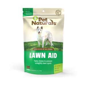 pet naturals lawn aid dog urine neutralizer for lawn - 60 chicken-flavored chews - healthy dog treats for ph balance in urine maintain green grass and support bladder & urinary tract health​