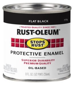 rust-oleum 7776730 protective enamel paint, 8-fl oz, flat black(pack of 1)