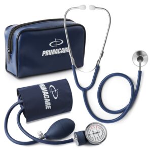 primacare ds-9194 classic series pediatric blood pressure kit, long lasting latex inflation system with stethoscope and leatherette case