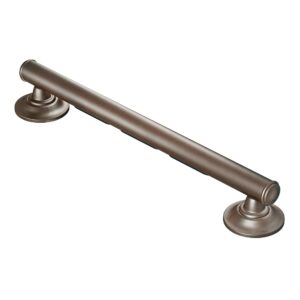 moen lr8724d1gowb bathroom safety 24-inch designer bathroom grab bar with curled grip, old world bronze