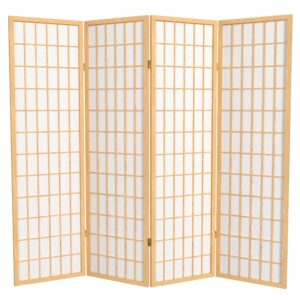 red lantern wp60-nat-4p folding screen, 4 panel, natural