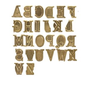 walnut hollow hotstamps uppercase alphabet set for branding and personalization of wood, leather, and other surfaces