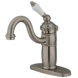 kingston brass kb1408pl victorian mono block lavatory faucet, brushed nickel