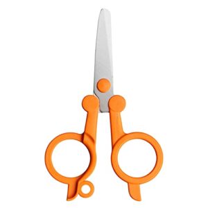 fiskars 6411501951236 foldable scissors, length: 11 cm, for right-and left-handed users, stainless steel blade/plastic handles, one, orange