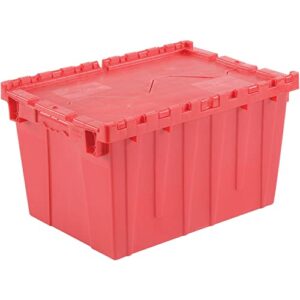 global industrial red distribution container with hinged lid 21-7/8x15-1/4x12-7/8