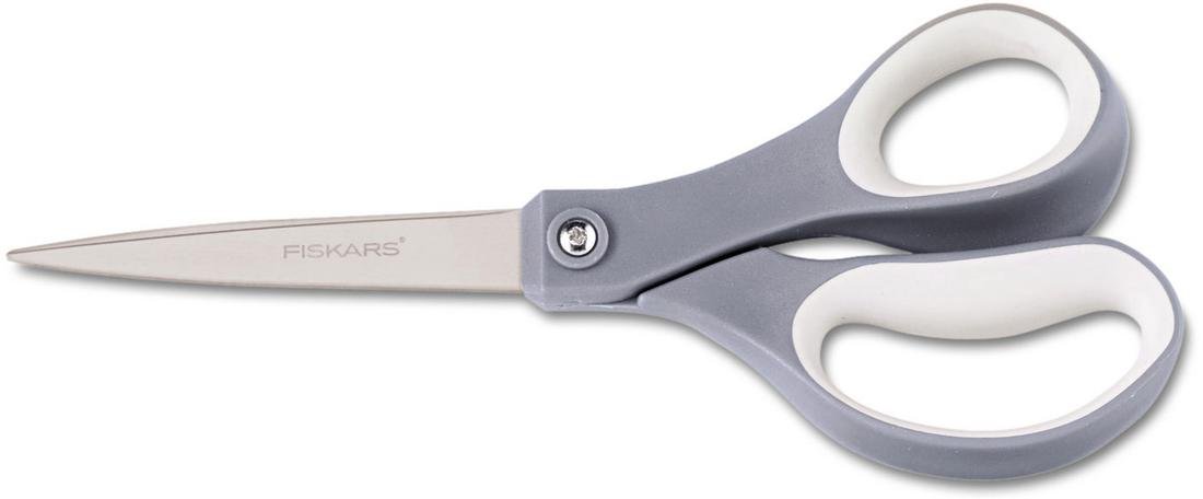 Fiskars 01-005409 Softgrip Titanium Adult Scissors, 8 Inch, Gray