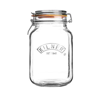 kilner square swing top glass jar | 2l