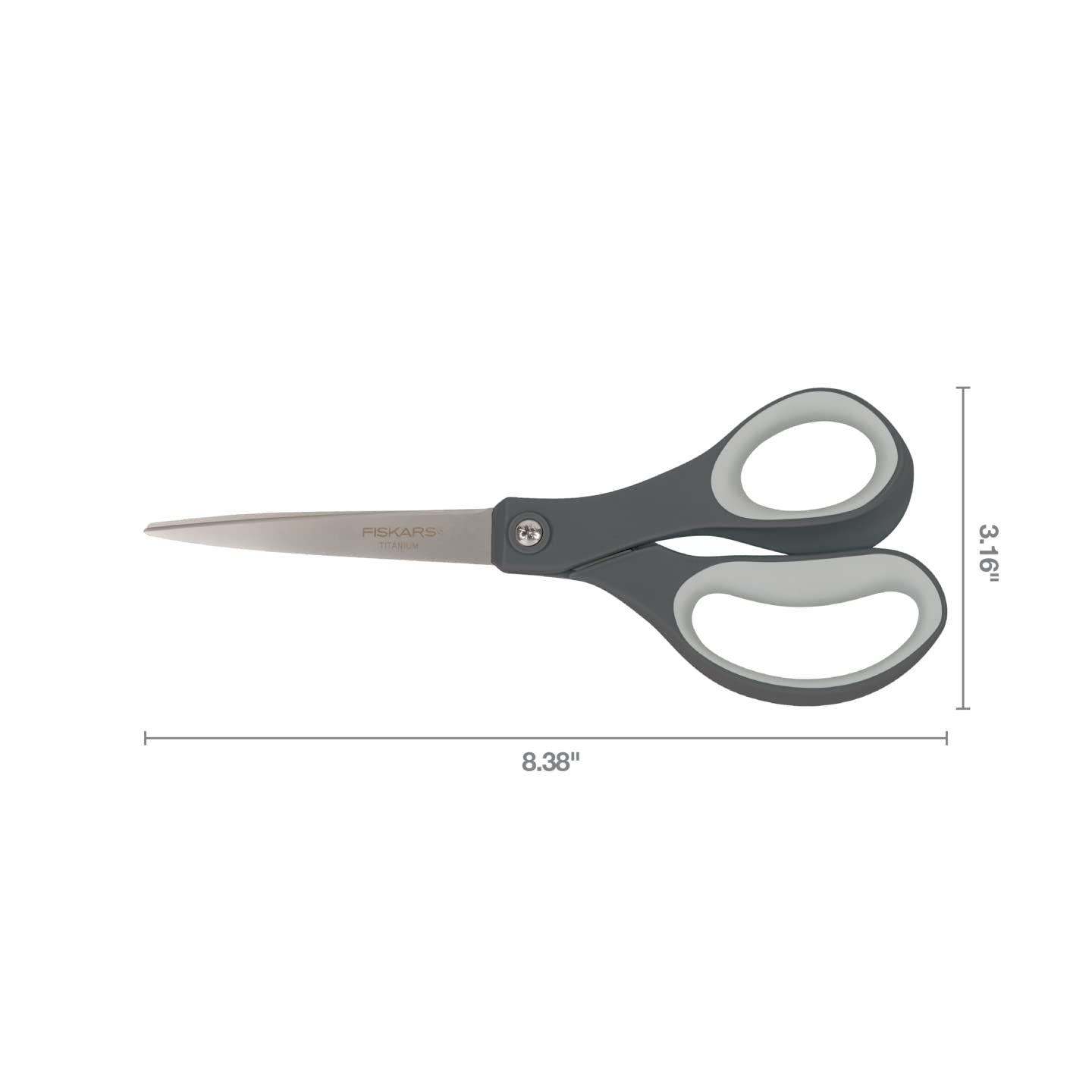 Fiskars 01-005409 Softgrip Titanium Adult Scissors, 8 Inch, Gray