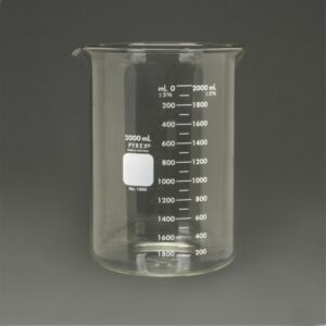 pyrex glass griffin beaker, low form, measuring, 2,000 ml