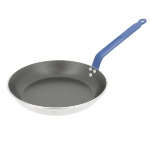 de buyer choc nonstick fry pan - 9.5” - blue handle for fish - 5-layer ptfe coating - warp & scratch resistant - made in france