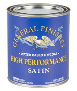 general finishes high performance water based topcoat, 1 quart, satin